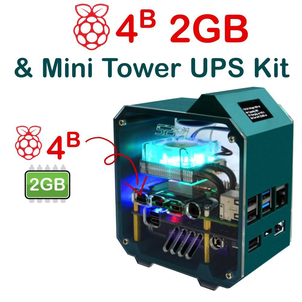 Mini Tower UPS Kit for Raspberry Pi 4 Model B and Kits
