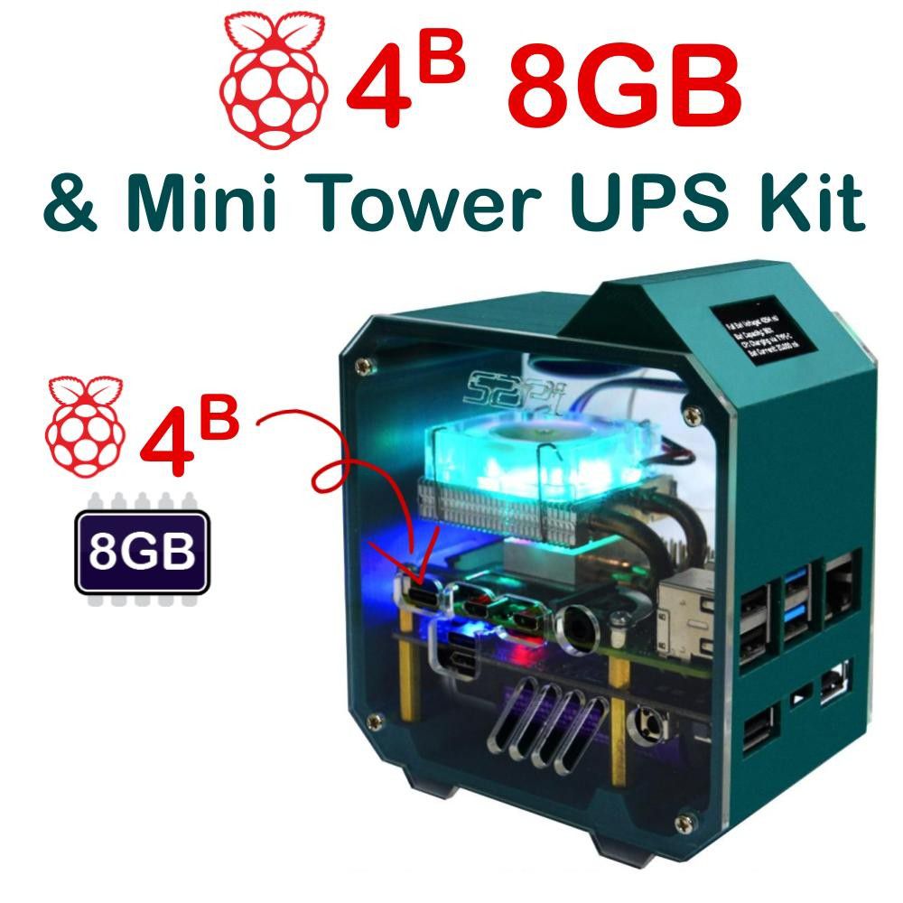 Mini Tower UPS Kit for Raspberry Pi 4 Model B and Kits