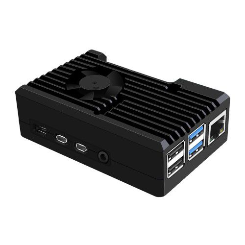 Armor Case V2.0 with Fan for Raspberry Pi 4B - Black