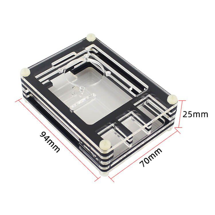 9 Layer Case for RPi 4 with Fan (Black)