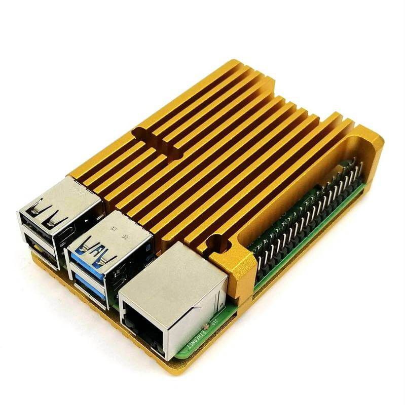 Fanless Armor Case for Raspberry Pi 4B - Gold