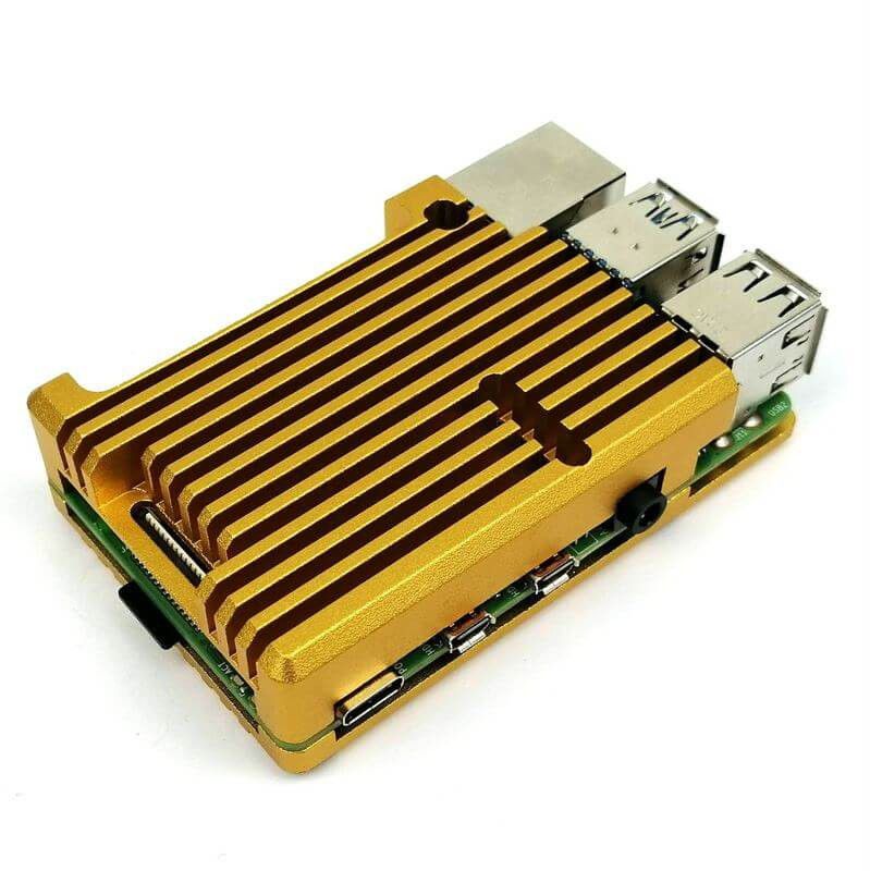 Fanless Armor Case for Raspberry Pi 4B - Gold