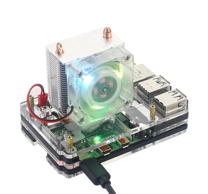 ICE Tower CPU Cooling Fan for RPI4 with Case