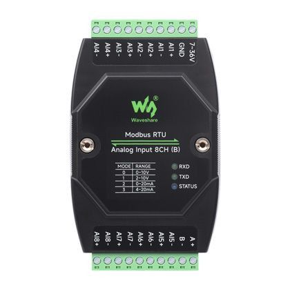 Industrial 8-Ch Analog Input Extender Module - Modbus RTU