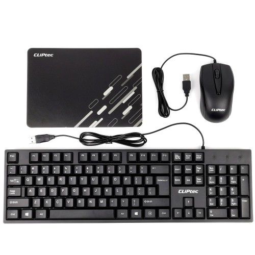 Cliptec USB Wired Keyboard and Mouse Combo