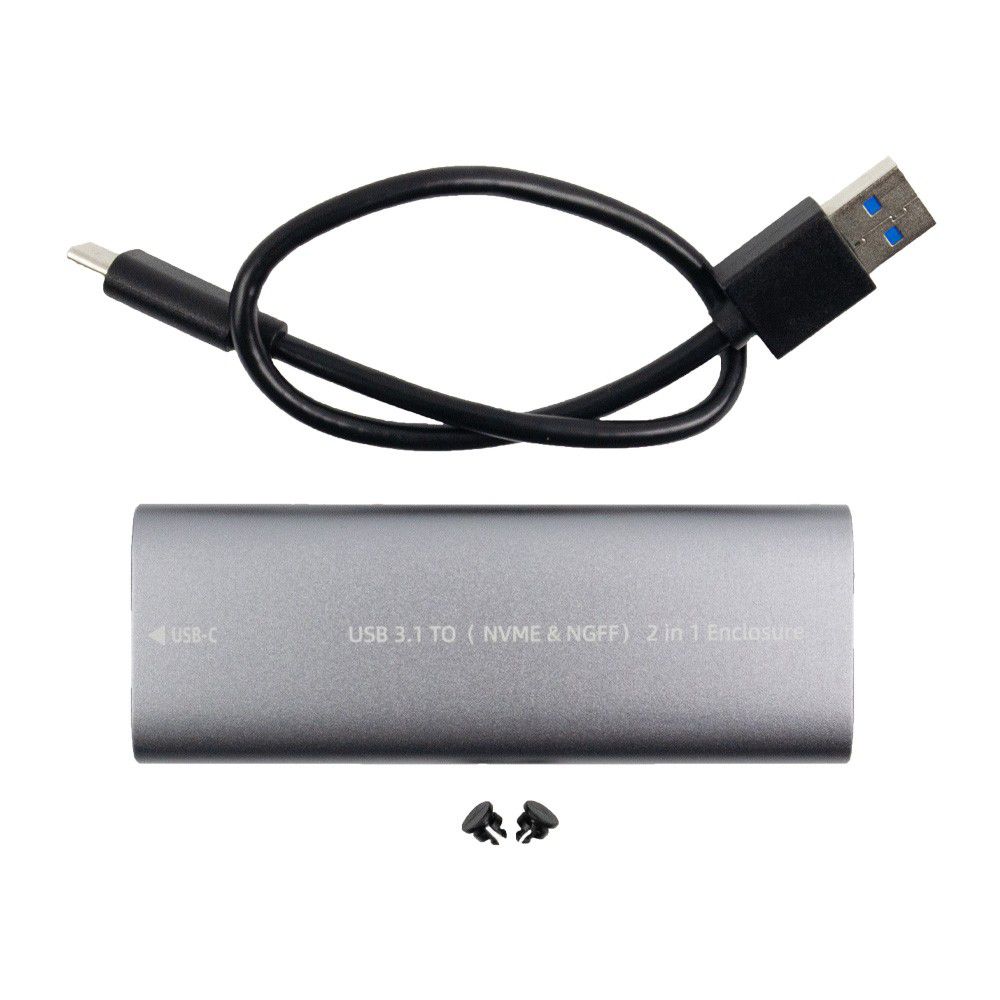 USB 3.1 to M.2 Dual Protocol (NVMe/NGFF) B+M Key with USB-C Cable