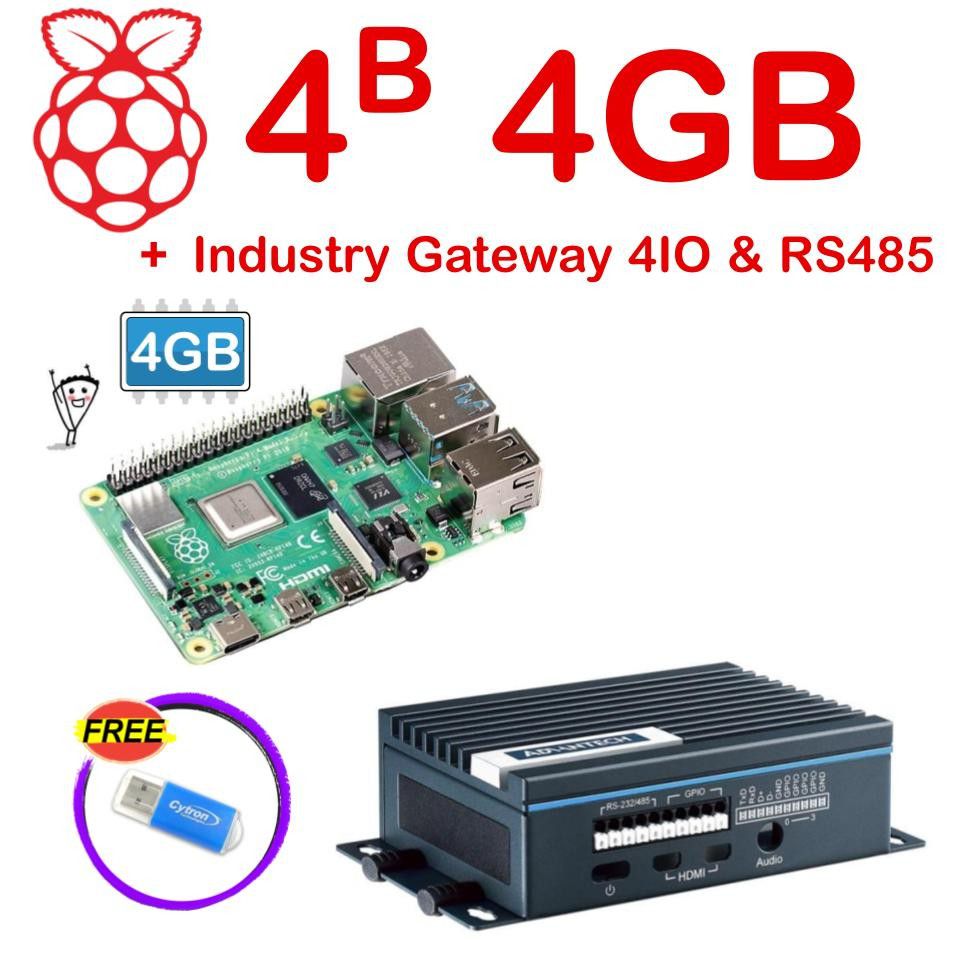 Industry Gateway Kit with 4IO RS485 and RPi 4 Model B Kits