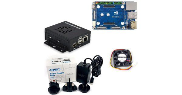 Mini Base A with Metal Case and PSU for Raspberry Pi CM4