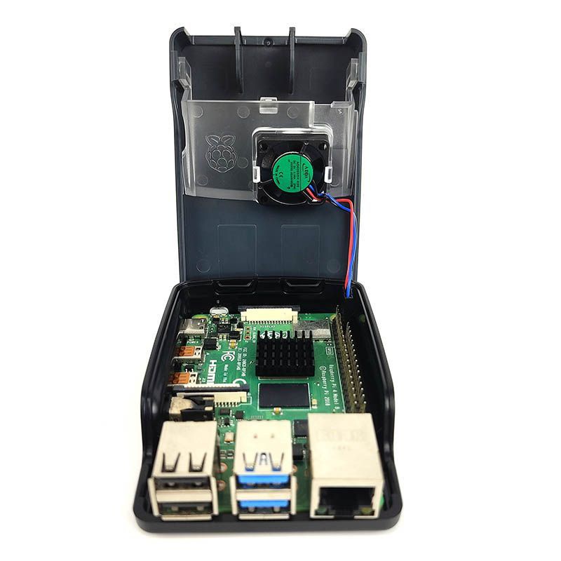 Official Case and Cooling Fan for RPi4 - Black & Grey