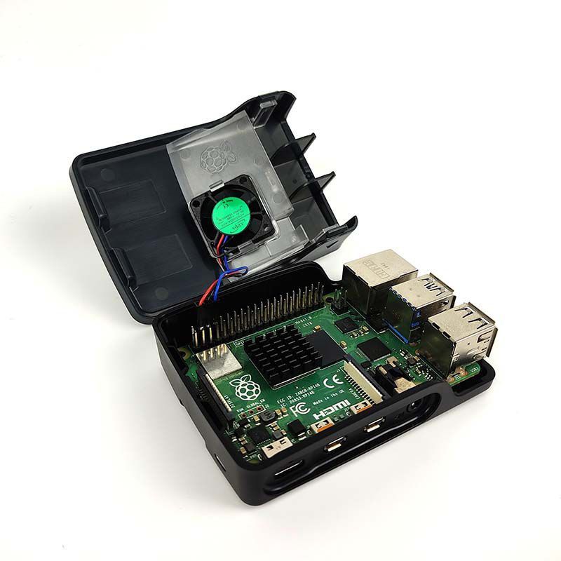 Official Case and Cooling Fan for RPi4 - Black & Grey