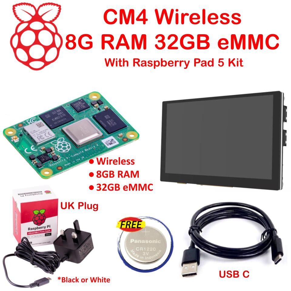 Raspberry Pad 5 - 5-inch IPS Capacitive Touch Screen for CM4 and Kits