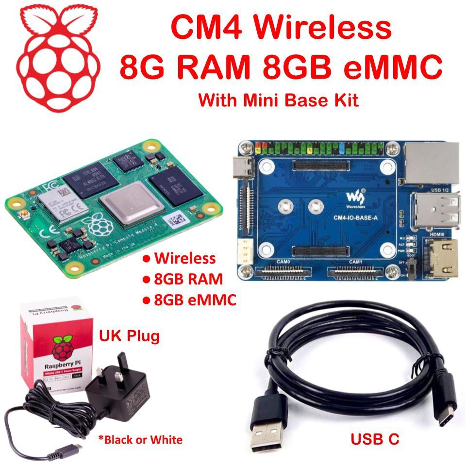 Raspberry Pi CM4 Wireless 8GB RAM 8GB eMMC and Kits