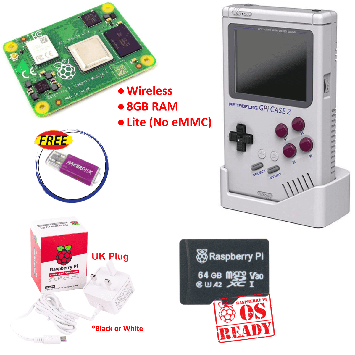 RetroFlag GPi Case 2 Deluxe for Raspberry Pi CM4 and Kits