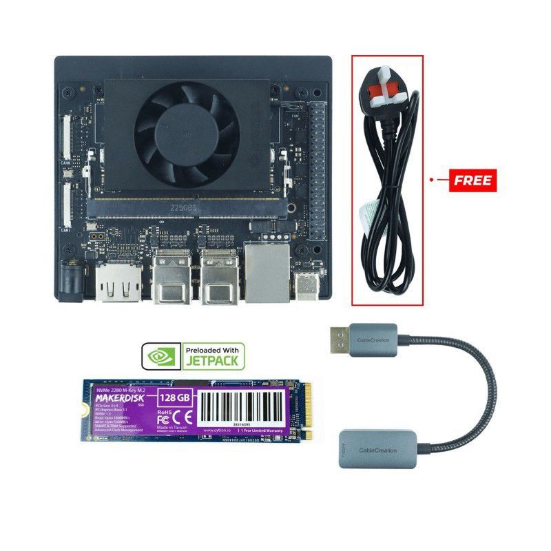 NVIDIA Jetson Orin Nano 8GB Basic Kit - with 128GB NVMe SSD Preloaded JetPack