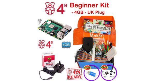 Raspberry Pi 4B 4GB Beginner Kit - UK Plug