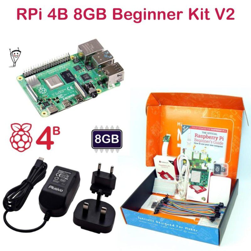 Raspberry Pi 4B 8GB Beginner Kit V2-UK EU Plug