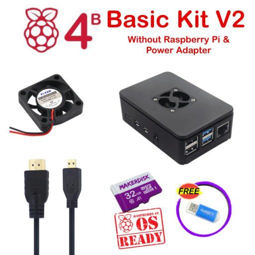 Raspberry Pi 4 Model B Basic Kit V2 w/o RPi & Adapter