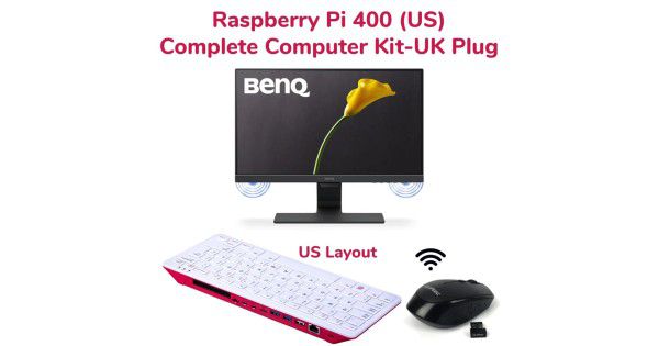 RPi 400 Complete Computer Kit-US Layout & UK Power Plug