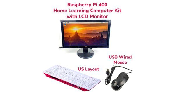 RPi 400 Home Learning Computer Kit with LCD Monitor