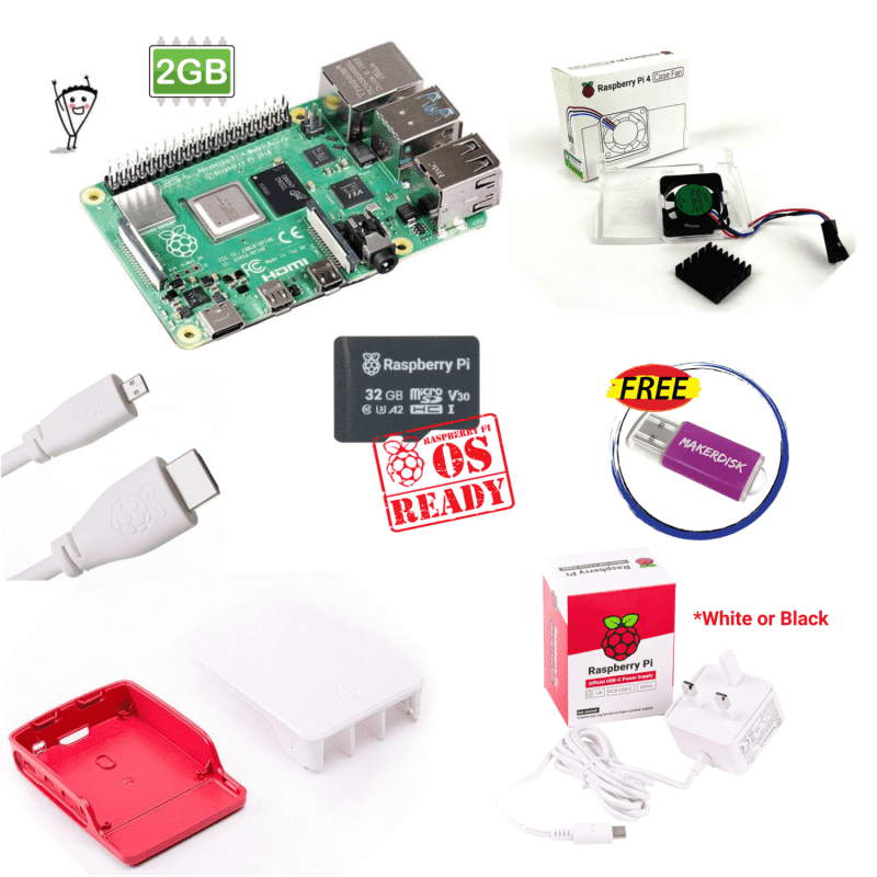 Raspberry Pi 4 Model B 8GB Basic Kit V2 - UK Plug