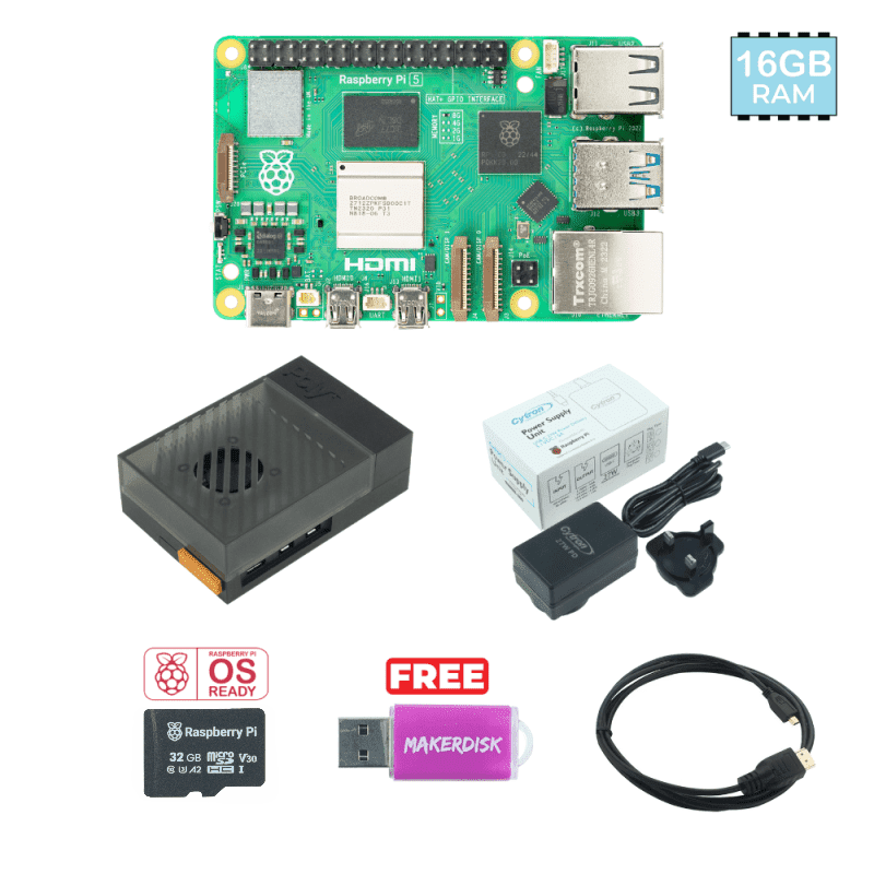 Basic Kit for Rasppberry Pi 5 - UK Plug