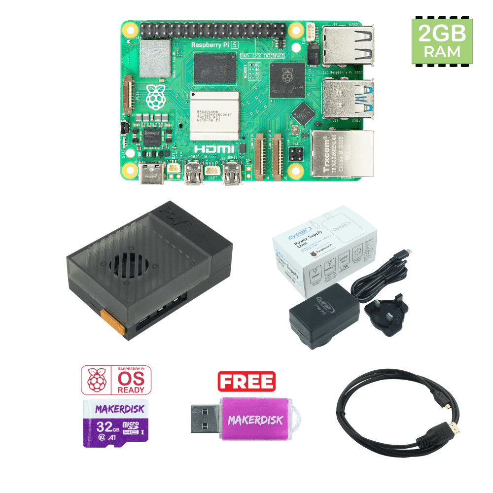 Basic Kit for Rasppberry Pi 5 - UK Plug