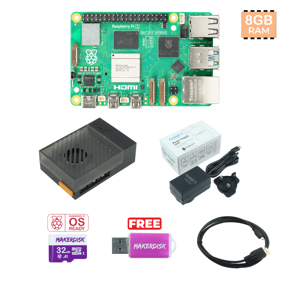 Basic Kit for Rasppberry Pi 5 - UK Plug
