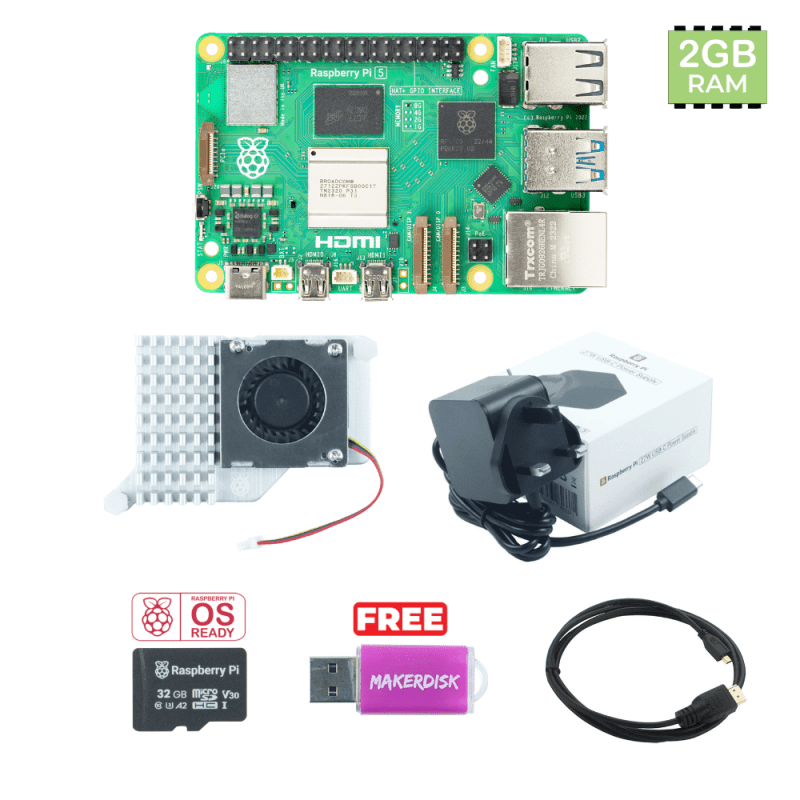 Essential Kit with Raspberry Pi 5 - 4GB RAM (UK Plug)