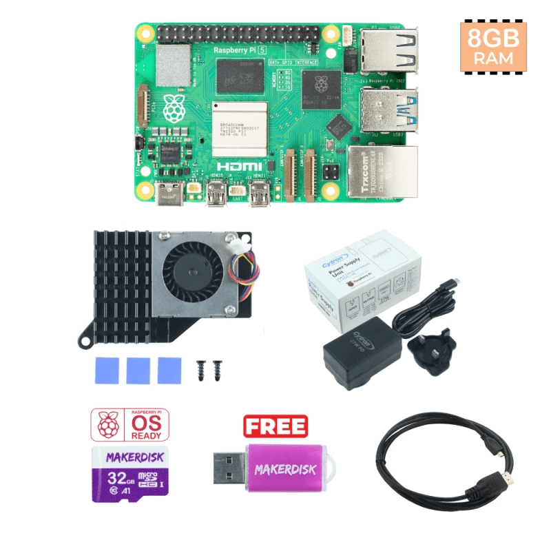 Essential Kit with Raspberry Pi 5 - 16GB RAM (UK Plug)