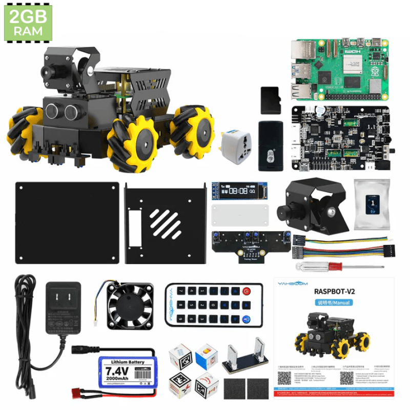 Raspbot V2 AI Vision Robot Car for Raspberry Pi 5