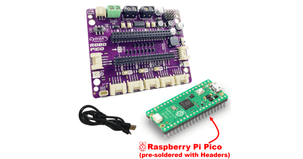 Robo Pico wtih Raspberry Pi Pico with Pre-soldered Headers