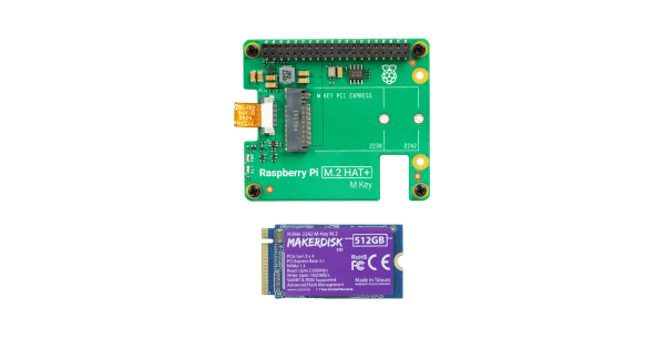 Raspberry Pi M.2 HAT+ with 512GB NVMe SSD for Raspberry Pi 5