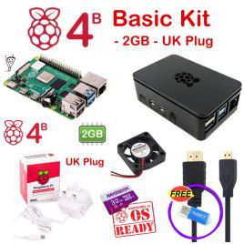 Raspberry Pi 4 Model B 2GB Basic Kit-UK Plug