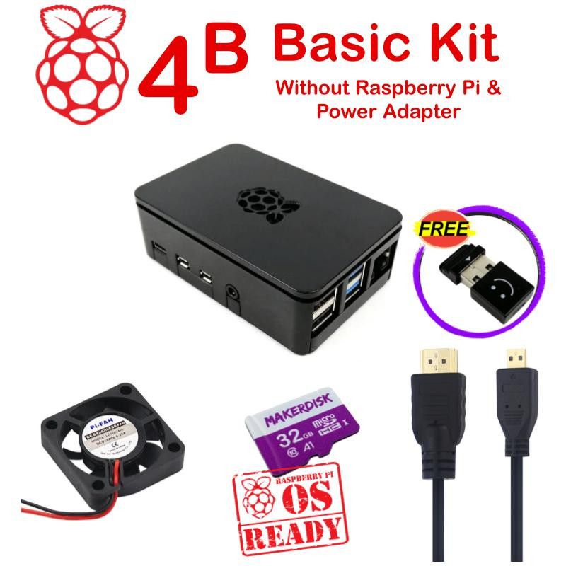 Raspberry Pi 4 Model B Basic Kits - UK Plug