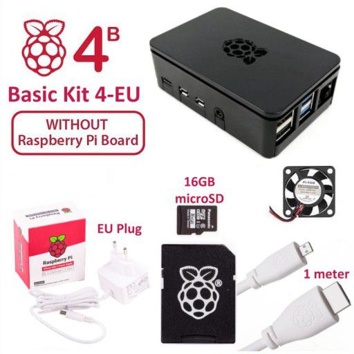 RPi 4B Basic Kit 4-EU Plug (w/o Raspberry Pi)