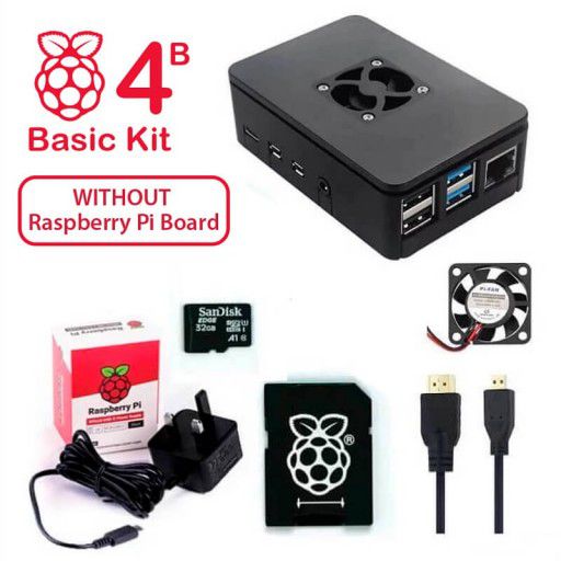 Raspberry Pi 4B Basic Kit UK Plug (w/o Raspberry Pi)