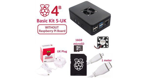 RPi 4B Basic Kit 5-UK Plug (w/o Raspberry Pi)