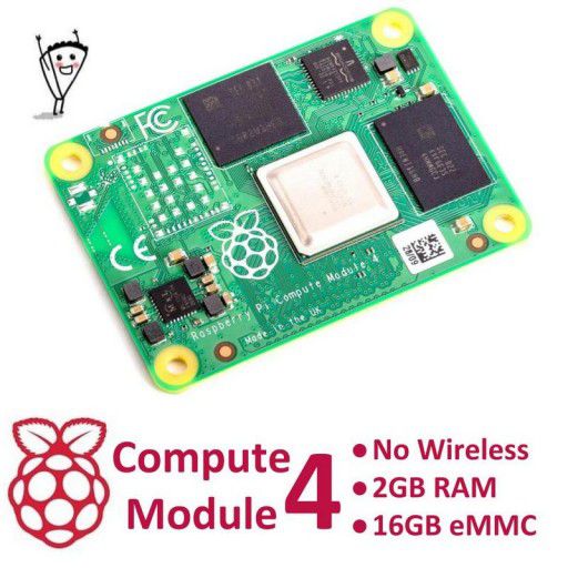 RPi Compute Module 4 No Wireless 2GB RAM 16GB eMMC
