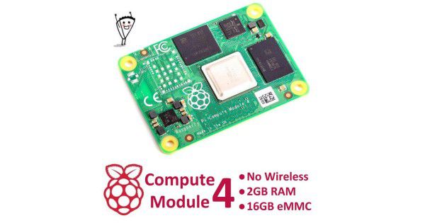 RPi Compute Module 4 No Wireless 2GB RAM 16GB eMMC