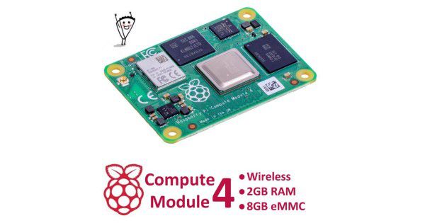 RPi Compute Module 4 with Wireless 2GB RAM 8GB eMMC