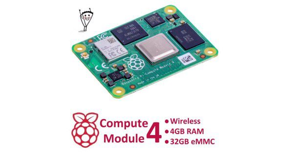 RPi Compute Module 4 with Wireless 4GB RAM 32GB eMMC