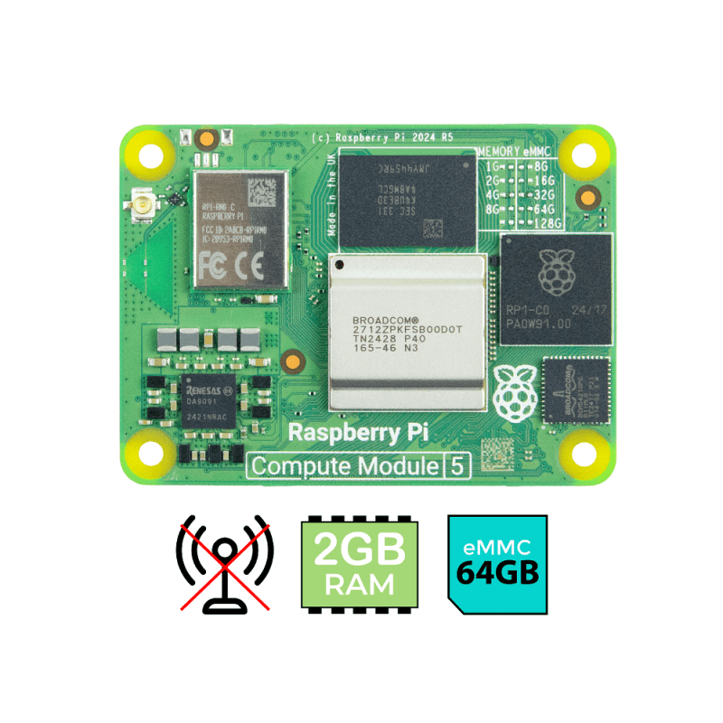 Raspberry Pi CM5 without Wireless - Pick RAM and eMMC