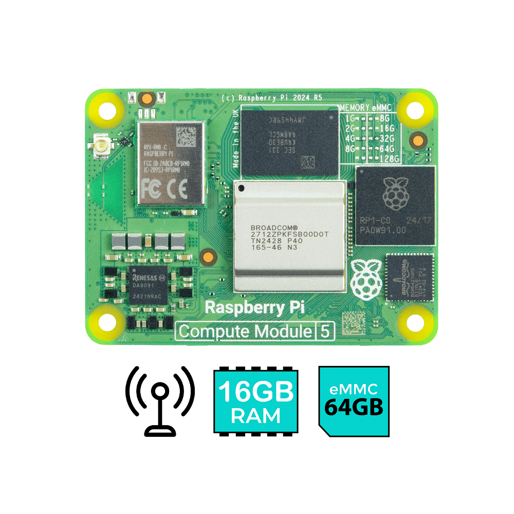 Raspberry Pi Compute Module 5 - Wireless - chọn RAM và eMMC