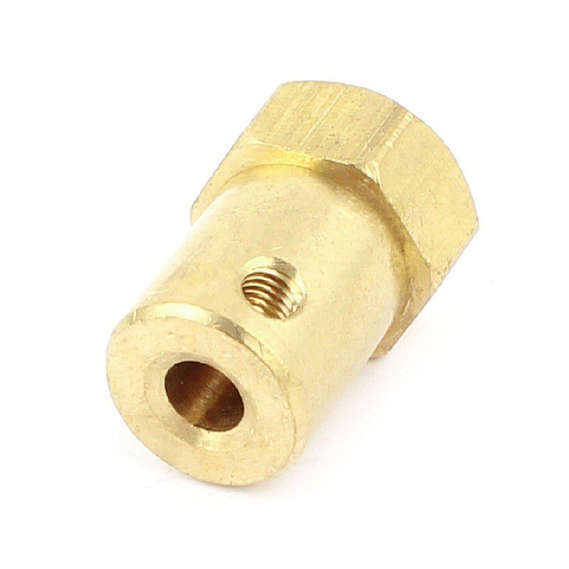 Hex Brass Mini Wheel Coupling (8mm)