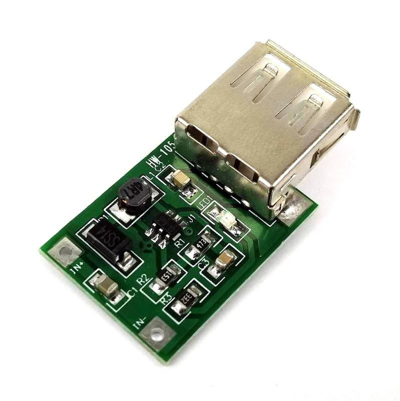 0.9 to 5VDC USB Booster Module - Green