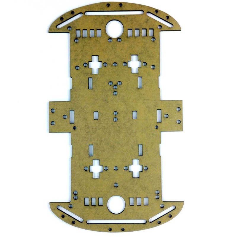 4 Wheels Robot Base with 2 Black Acrylic