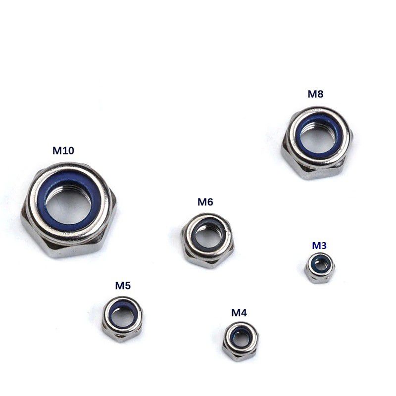 Stainless Steel Nylon Lock Hex Nut M6