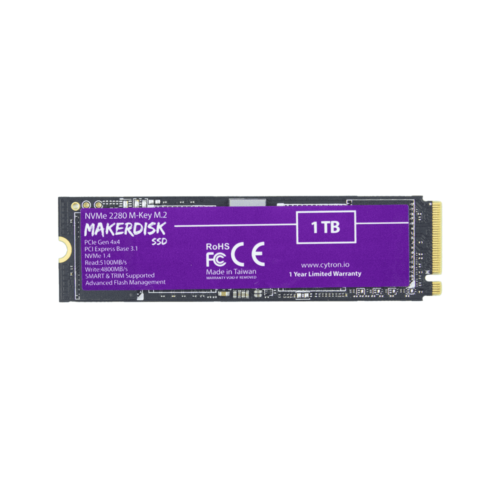 NVMe M.2 2280 M-Key MakerDisk SSD - 128GB (Preloaded with RPi OS) NVMe M.2 2280 M-Key MakerDisk SSD - 128GB (Preloaded with RPi OS)