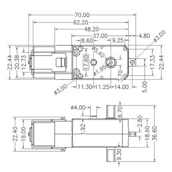 TT Motor - Dual Metal Shaft