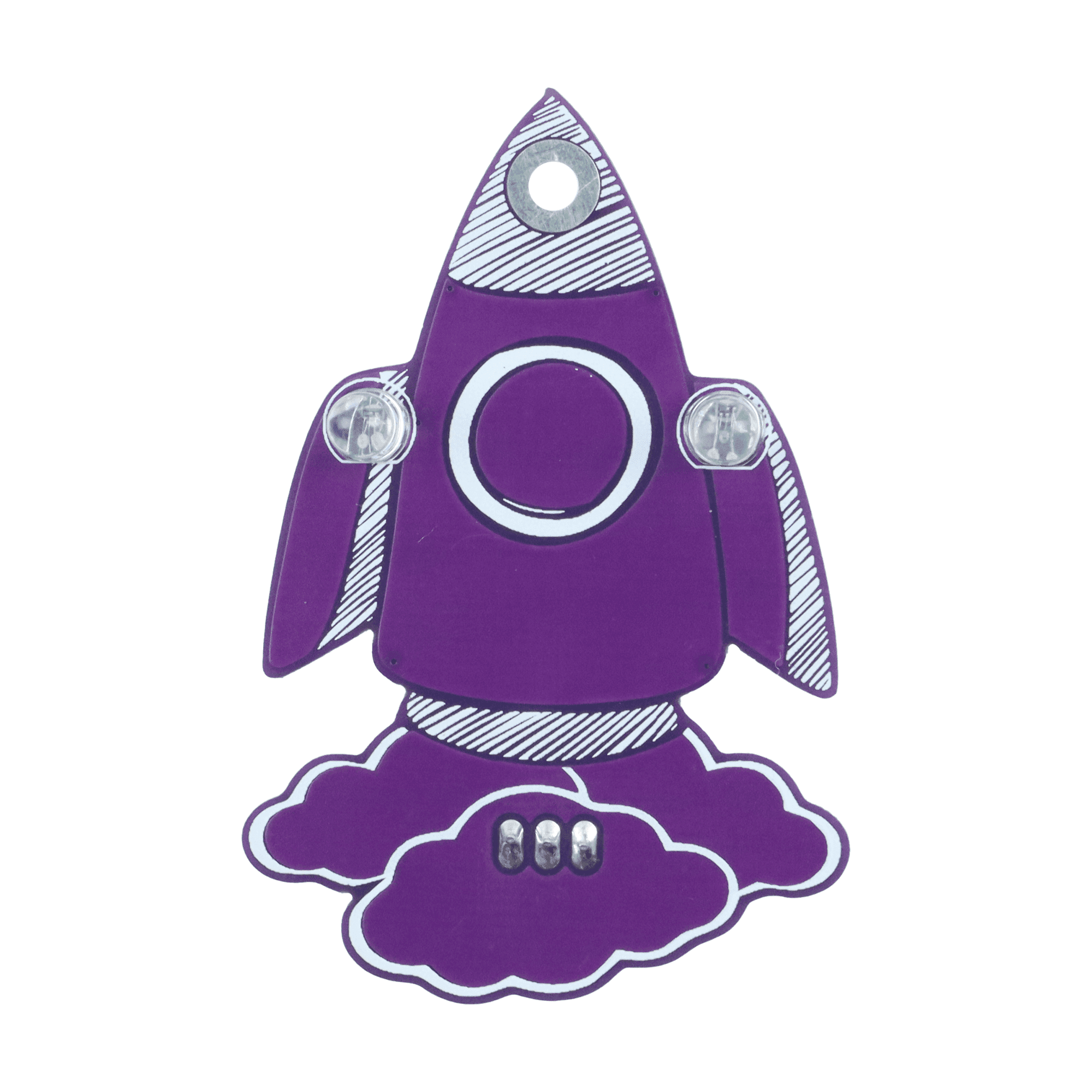 Rocket PCB Badge with LED & Pin